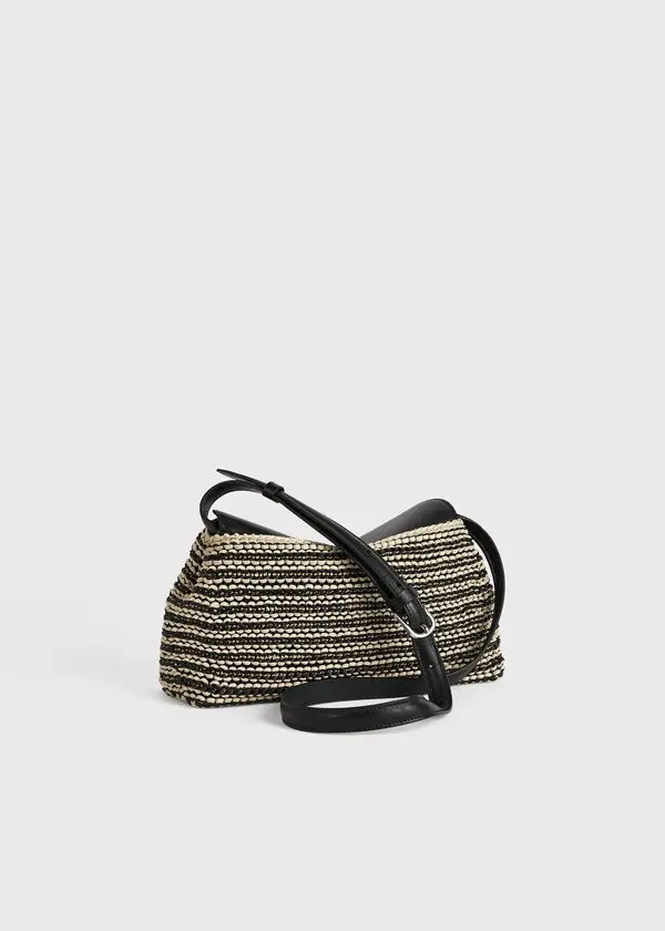TOTEME T-lock Woven-leather Clutch - Black