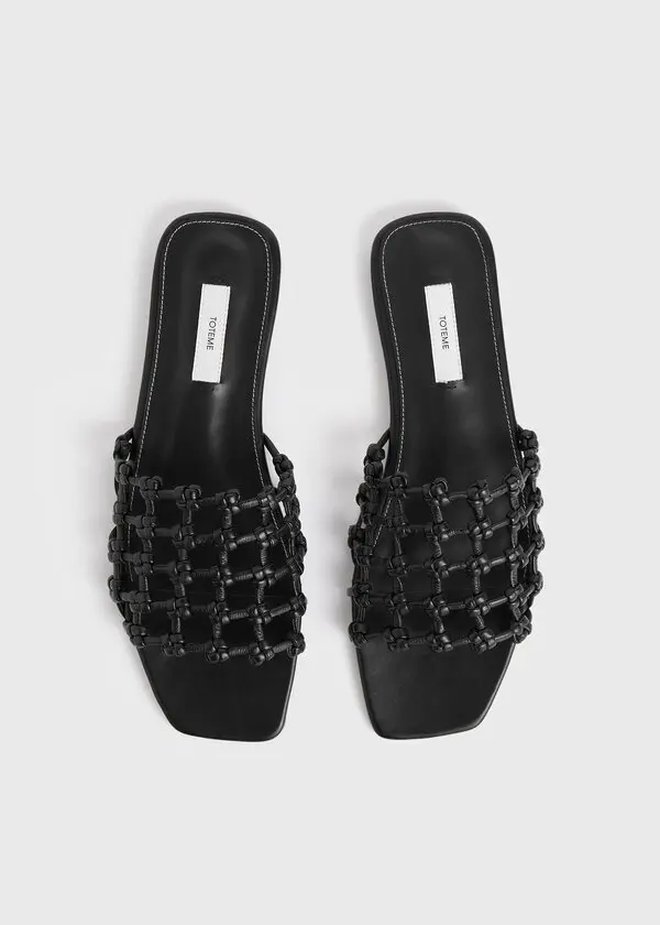 TOTEME Bandeau Braided Leather Slides