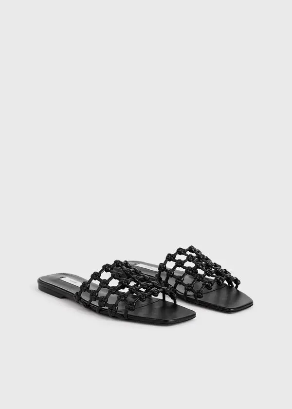 TOTEME Bandeau Braided Leather Slides