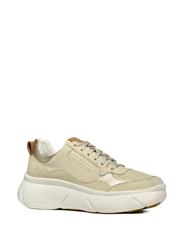 Geox Perforated Suede Leather Sneakers