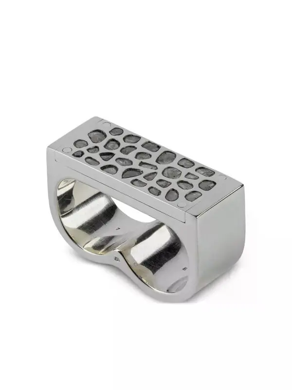 PARTS OF FOUR Plate Double Diamond Ring - Silver