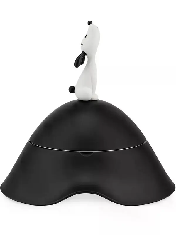 ALESSI Lula Lid-detail Dog Bowl - Black