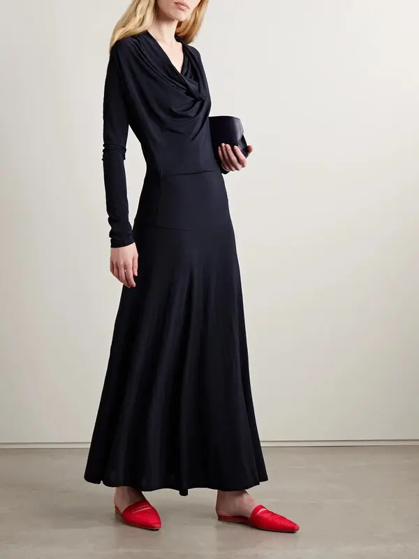 Tove Eadan Draped Jersey Maxi Dress - Blue