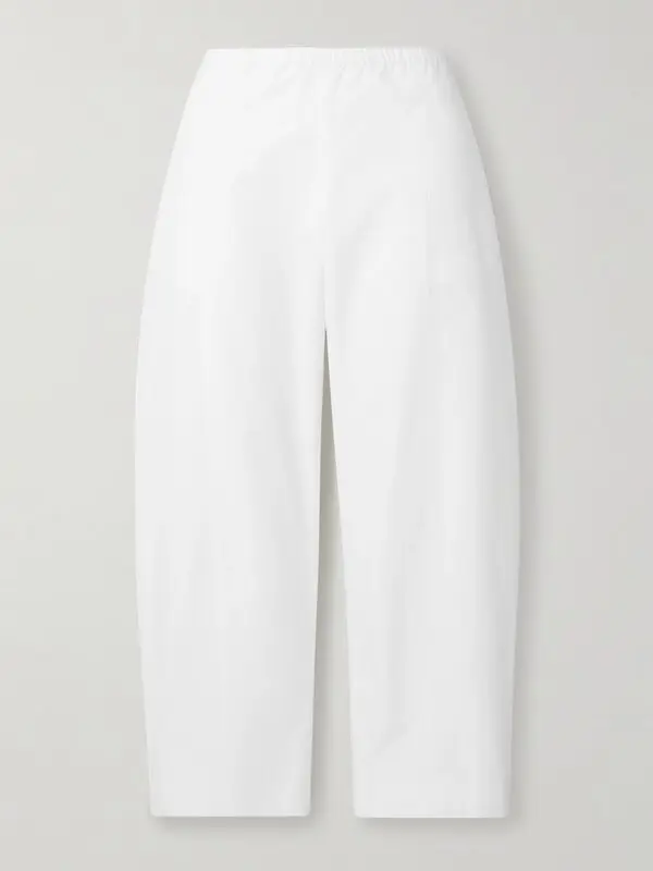 Khaite Clover Cotton-poplin Pants - White