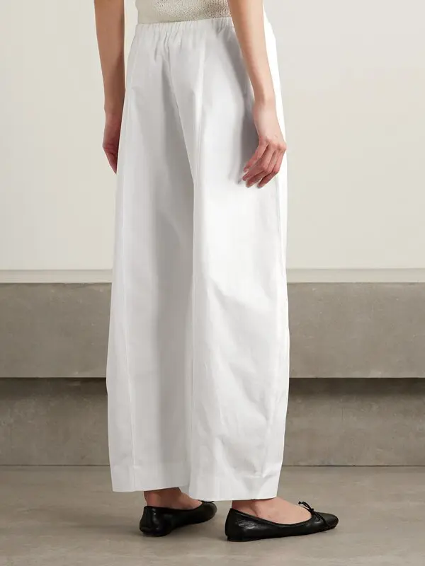 Khaite Clover Cotton-poplin Pants - White
