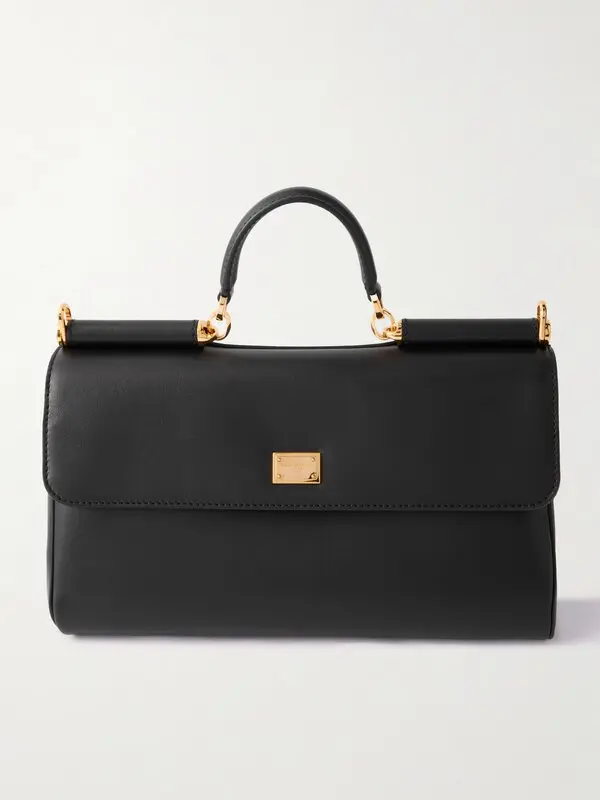 Dolce & Gabbana My Sicily Leather Shoulder Bag - Black