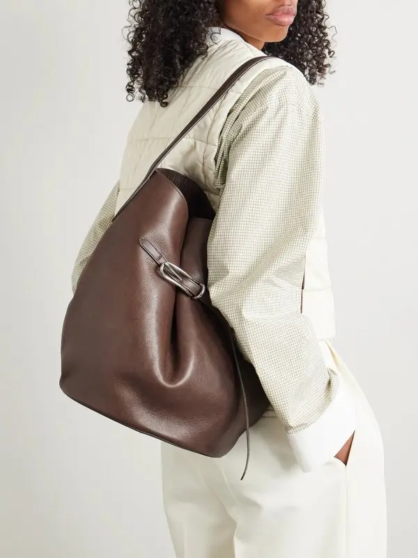 LIFFNER Leather Bucket Bag - Brown