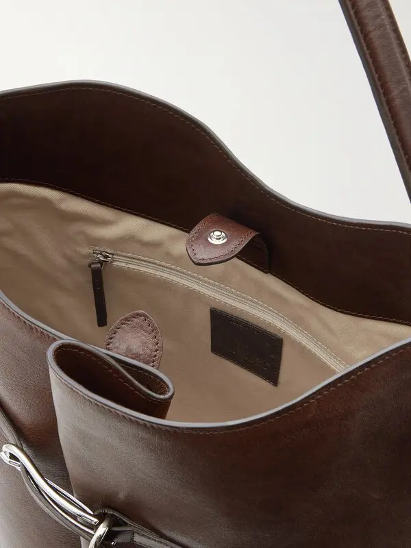 LIFFNER Leather Bucket Bag - Brown