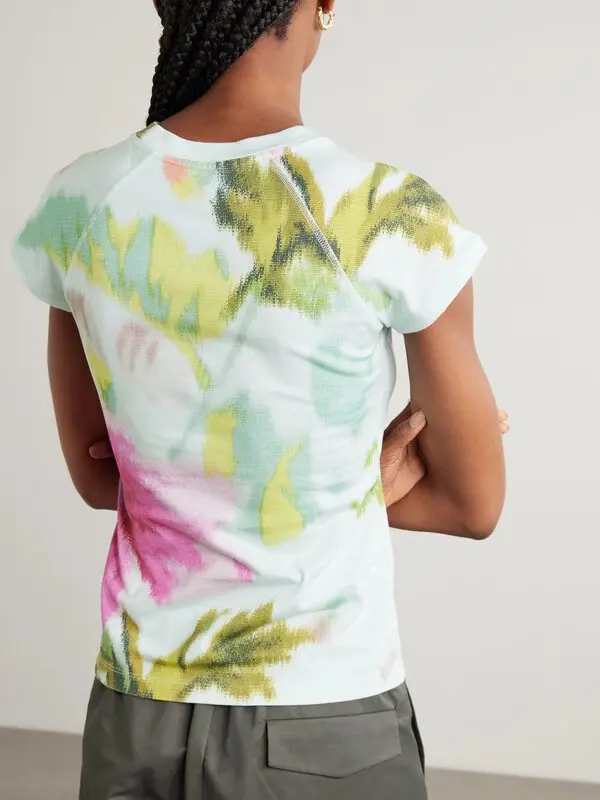 Loewe Embroidered Floral-print Cotton-blend Jersey T-shirt