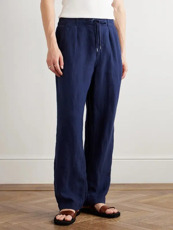 Polo Ralph Lauren Straight-leg Pleated Linen Trousers