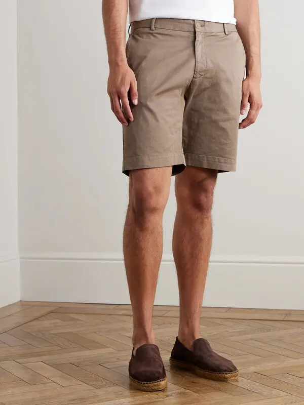 Sunspel Straight-leg Cotton-blend Twill Chino Shorts