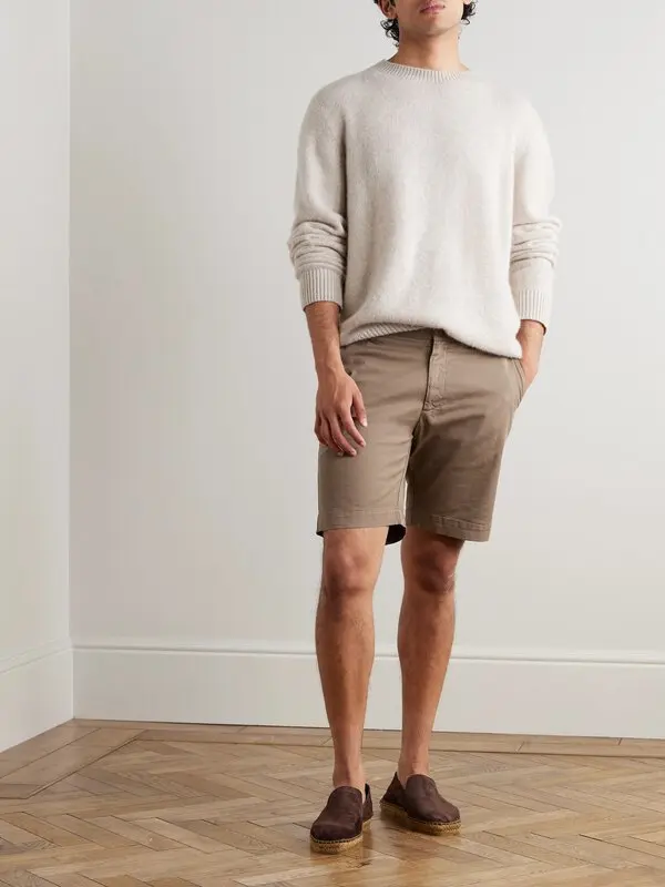 Sunspel Straight-leg Cotton-blend Twill Chino Shorts