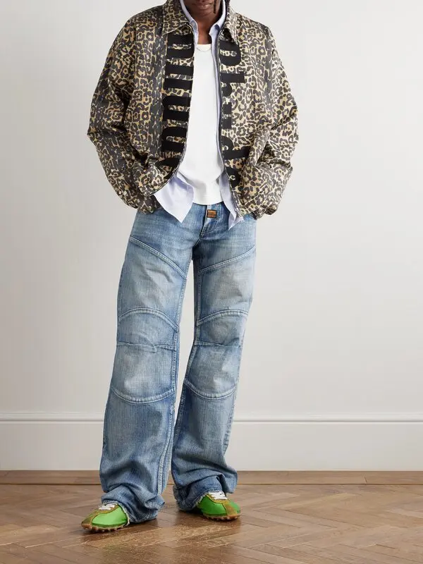 Rhude Logo-appliquéd Leopard-print Bomber Jacket