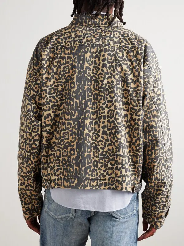 Rhude Logo-appliquéd Leopard-print Bomber Jacket