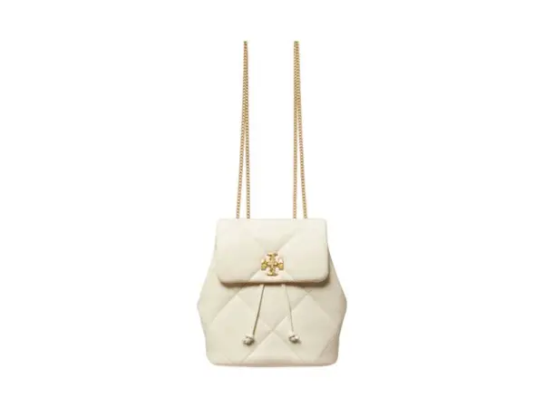 Tory Burch Kira Diamond Quilt Small Backpack - Warm White