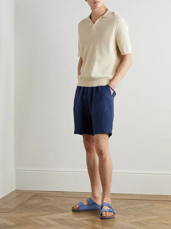 Sunspel Straight-leg Linen Shorts