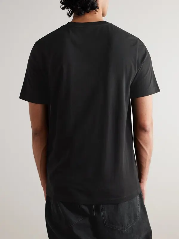 Moncler Three-pack Logo-appliquéd Cotton-jersey T-shirts - Black