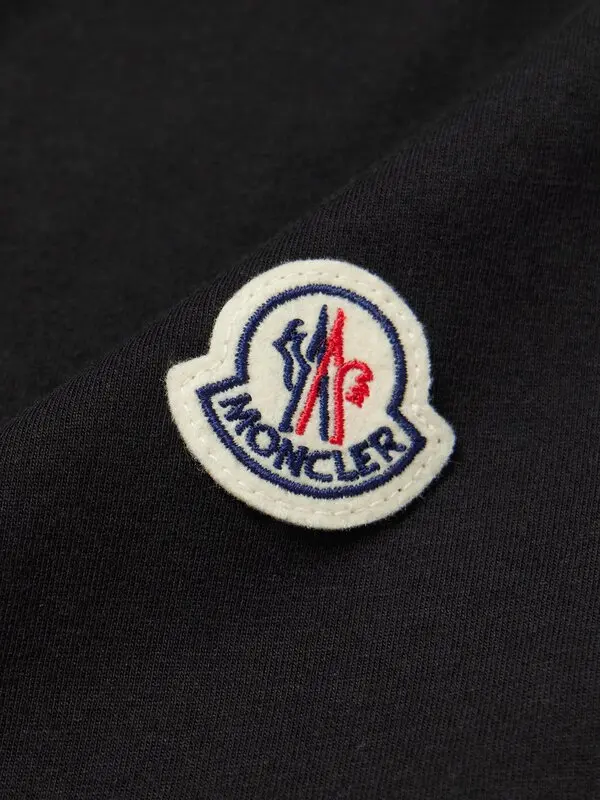 Moncler Three-pack Logo-appliquéd Cotton-jersey T-shirts - Black