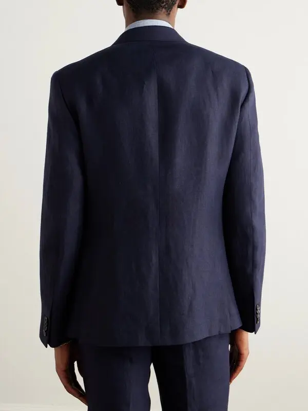 Loro Piana Linen Suit Jacket - Blue