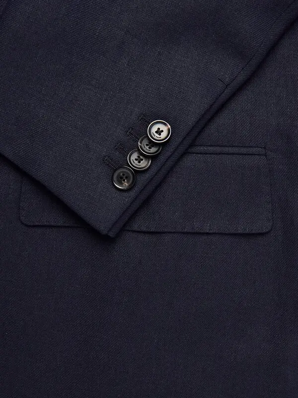 Loro Piana Linen Suit Jacket - Blue