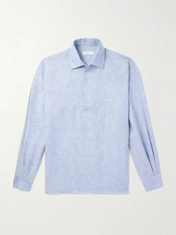 Loro Piana André Linen Half-placket Shirt