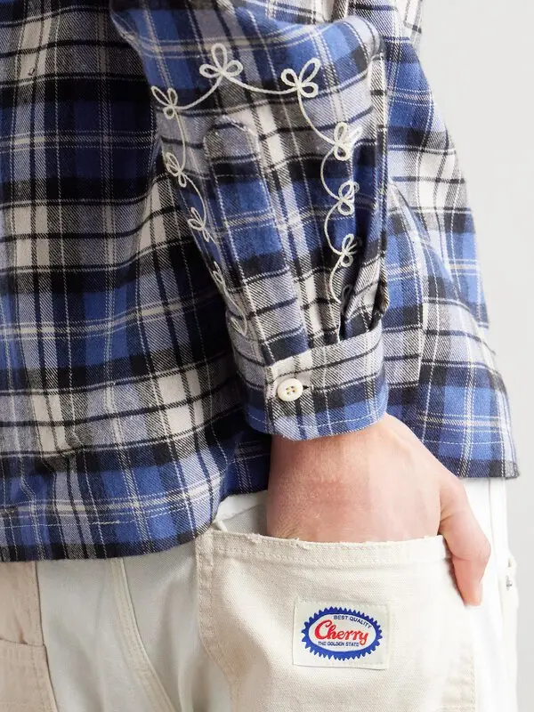 CHERRY LOS ANGELES Checked Cotton-flannel Shirt