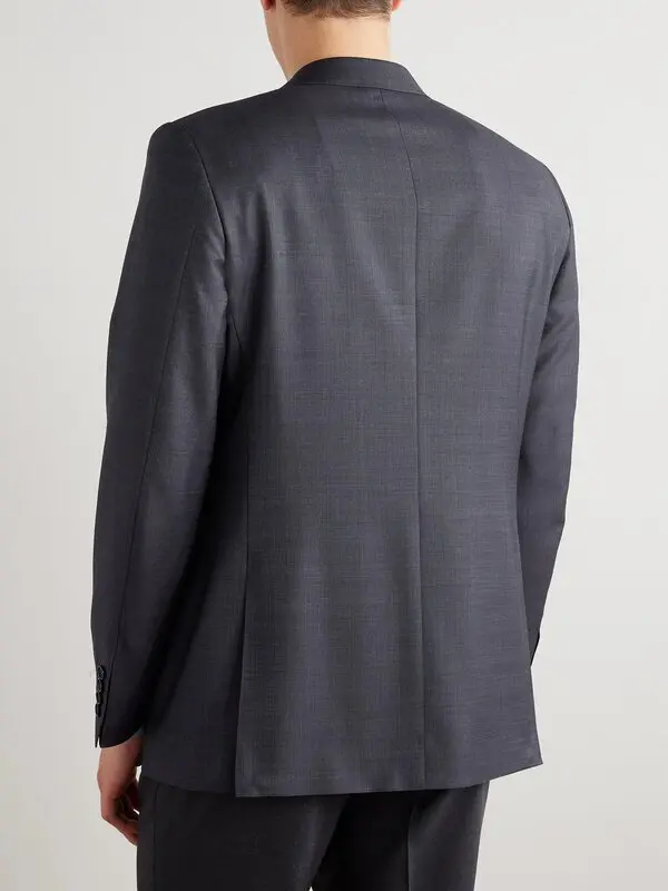 Canali Super 130s Slim-fit Checked Wool Suit Jacket