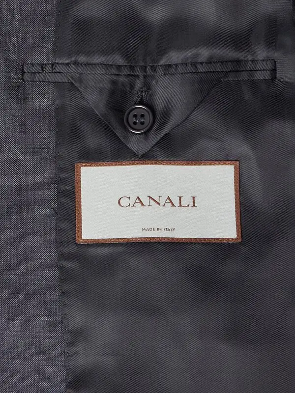Canali Super 130s Slim-fit Checked Wool Suit Jacket