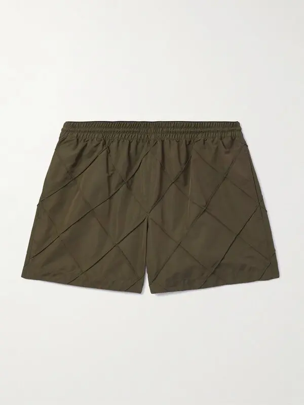 Bottega Veneta Straight-leg Short-length Tech-faille Swim Shorts - Green