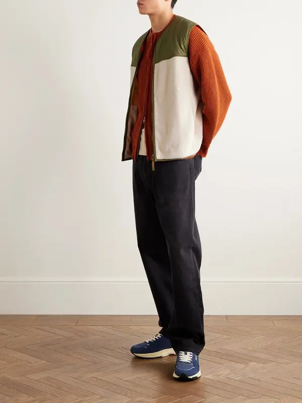 A.p.c. Marty Fleece And Shell Gilet - Neutrals