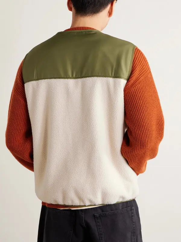 A.p.c. Marty Fleece And Shell Gilet - Neutrals
