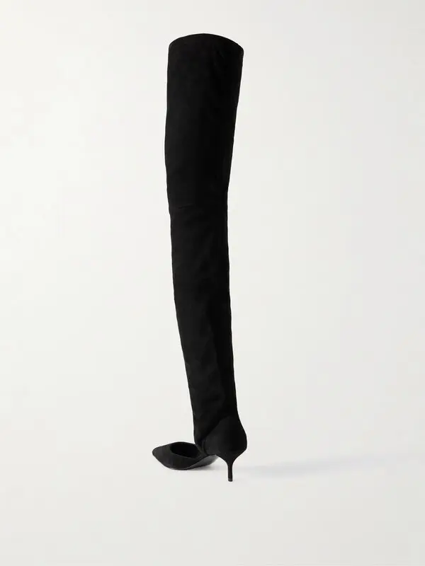 Alaïa Cutout Stretch-suede Over-the-knee Boots