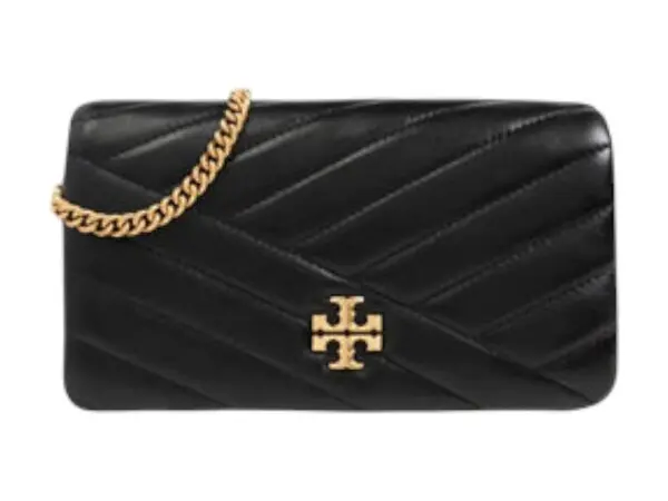 Tory Burch Kira Chevron Chain Wallet - Black
