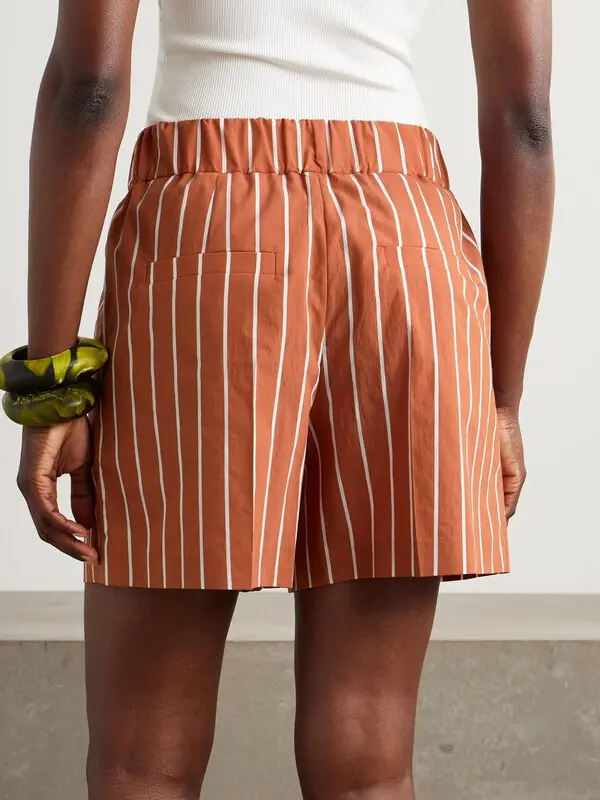 Brunello Cucinelli Striped Cotton-blend Poplin Shorts