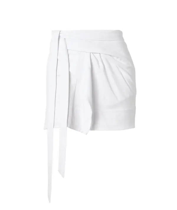 Isabel Marant Berenice Asymmetric Draped Mini Wrap Skirt - White