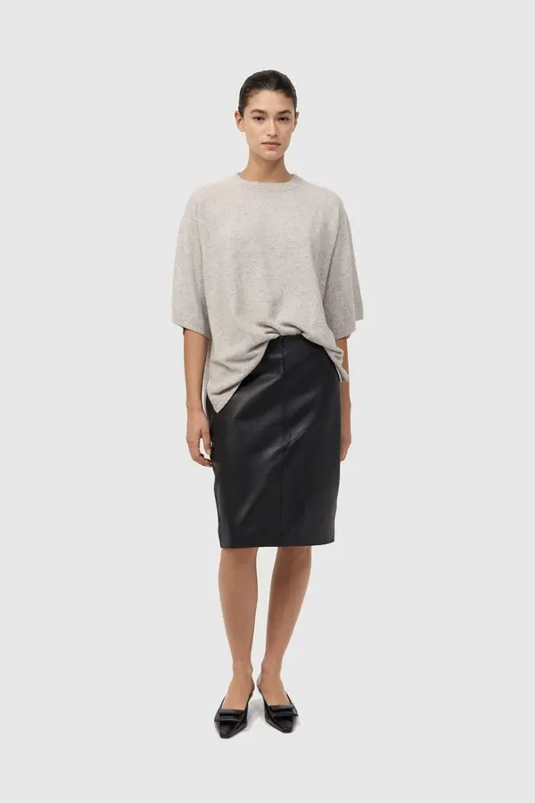 ST. AGNI Leather Pencil Skirt