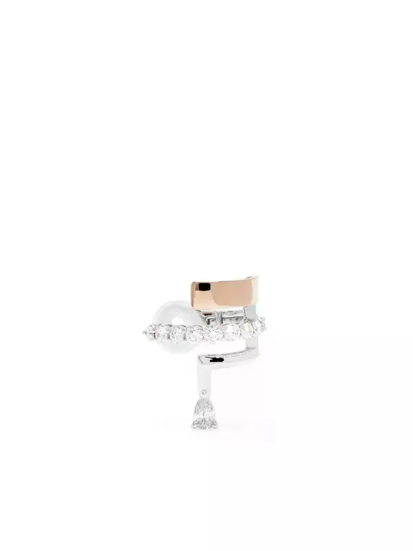 Yeprem 18kt White And Yellow Gold Diamond Earcuff - Silver