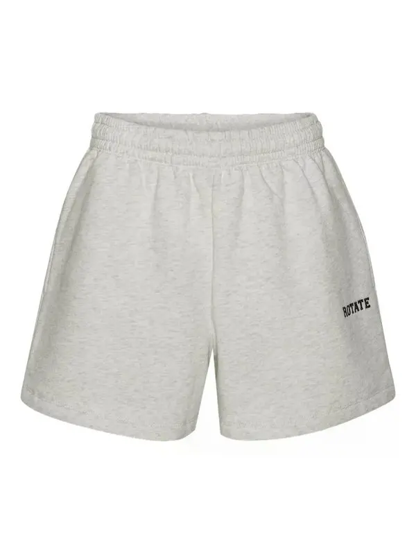 ROTATE BY BIRGER CHRISTENSEN Elasticated Organic Cotton Shorts - Grey