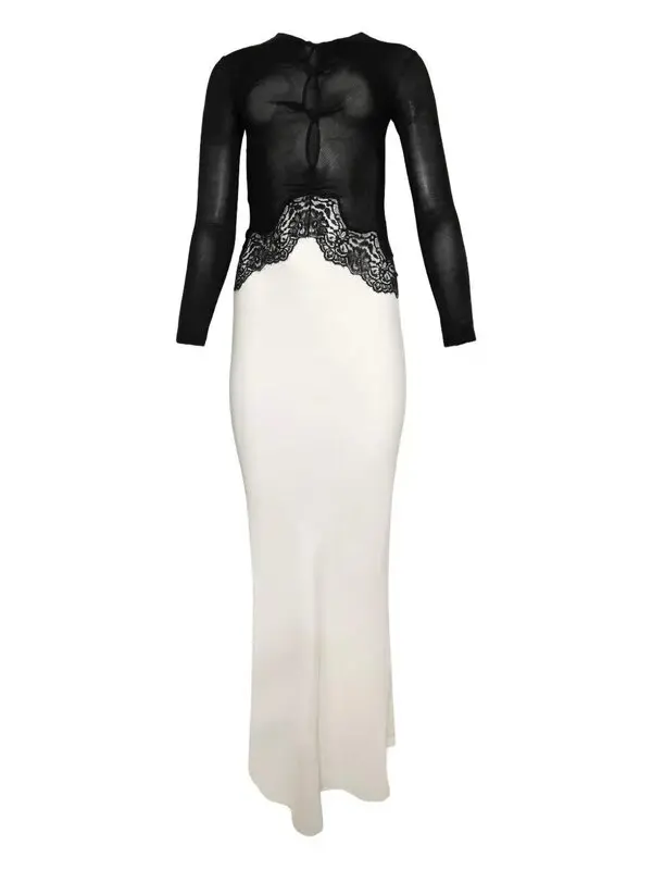 Christopher Esber Lace-trimmed Long-sleeve Dress