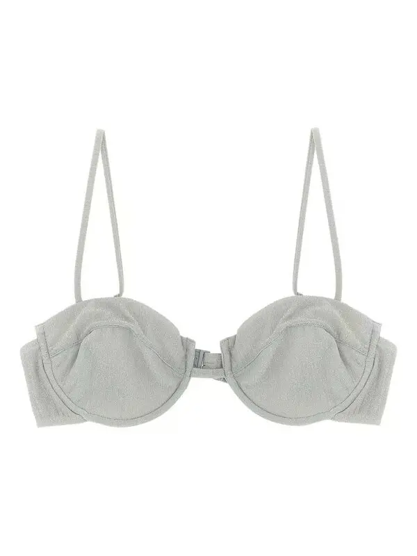 MC2 SAINT BARTH Salina Lurex Bralette Bikini Top - Silver