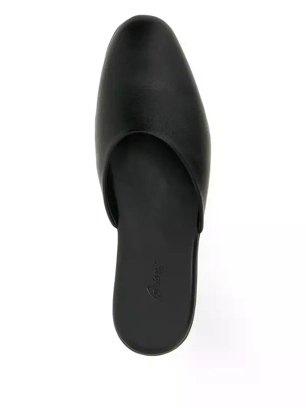 Brioni Leather Almond-toe Mules
