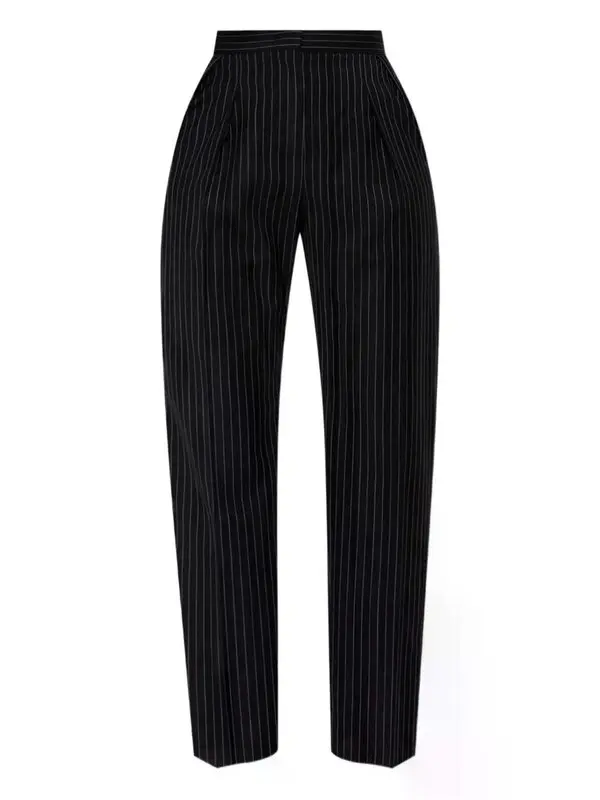 Max Mara Pinstripe Wool Tapered Pants