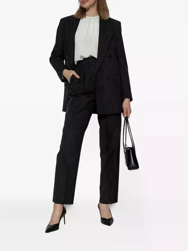 Max Mara Pinstripe Wool Tapered Pants