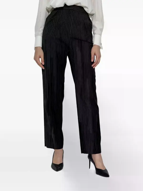 Max Mara Pinstripe Wool Tapered Pants