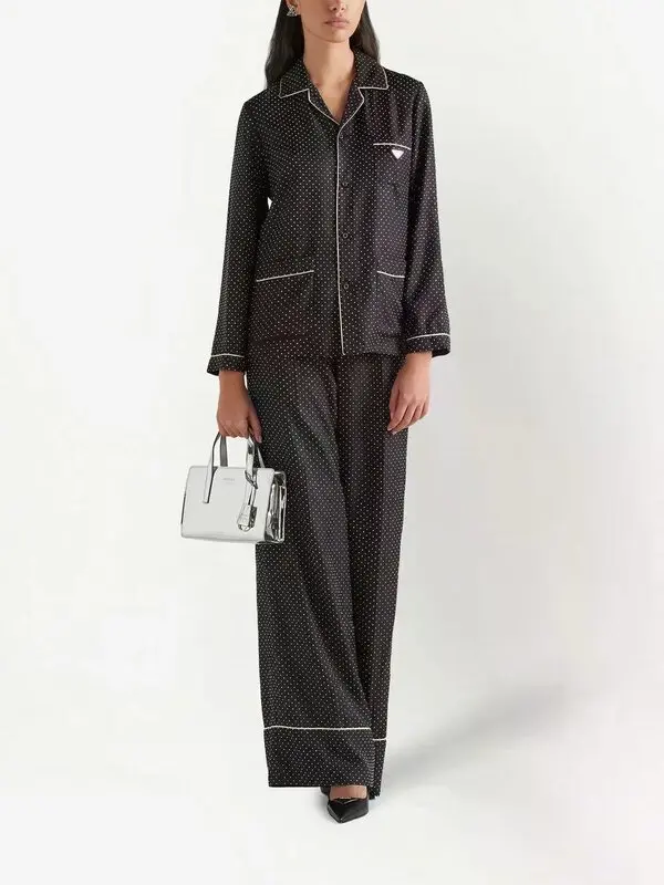 Prada Embroidered Twill Pajamas