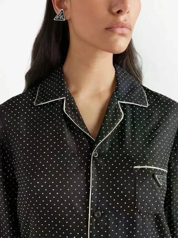 Prada Embroidered Twill Pajamas