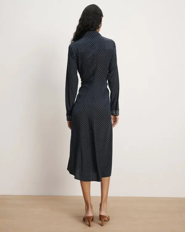 Veronica Beard Lex Stretch Silk Midi Shirtdress