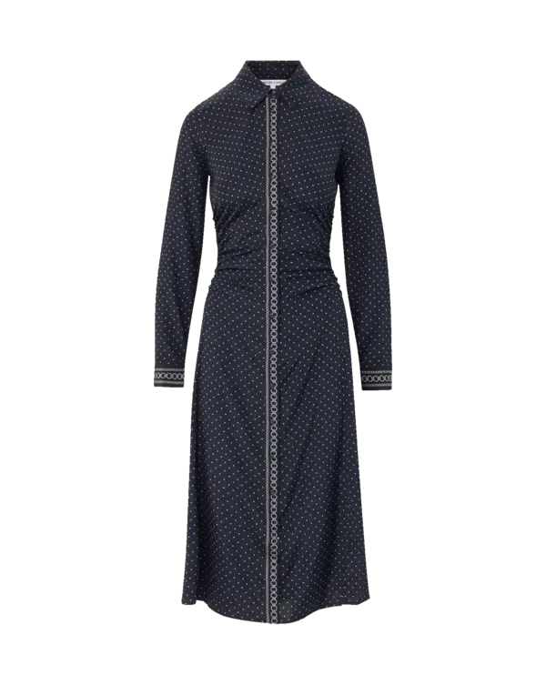 Veronica Beard Lex Stretch Silk Midi Shirtdress