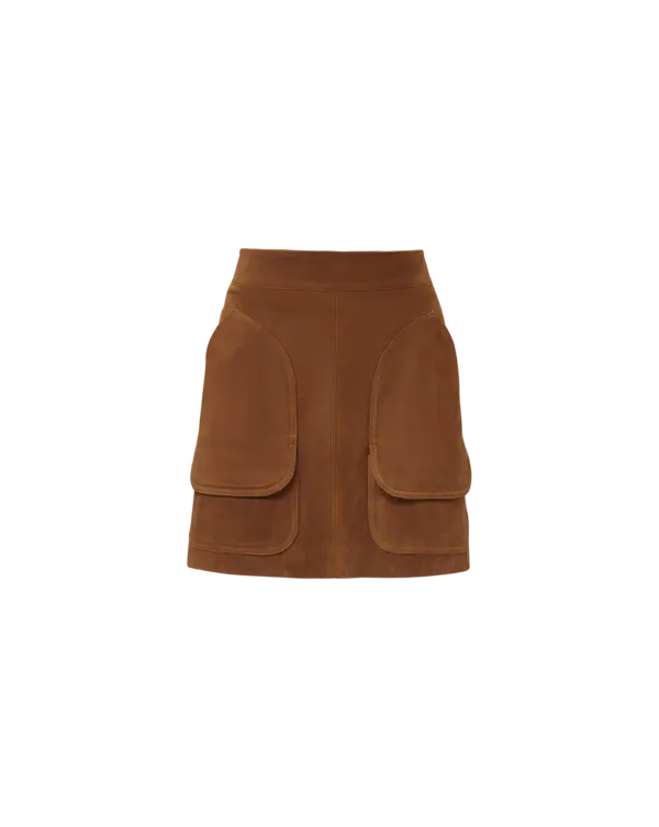 Veronica Beard Norwood Suede Mini Skirt - Whisky