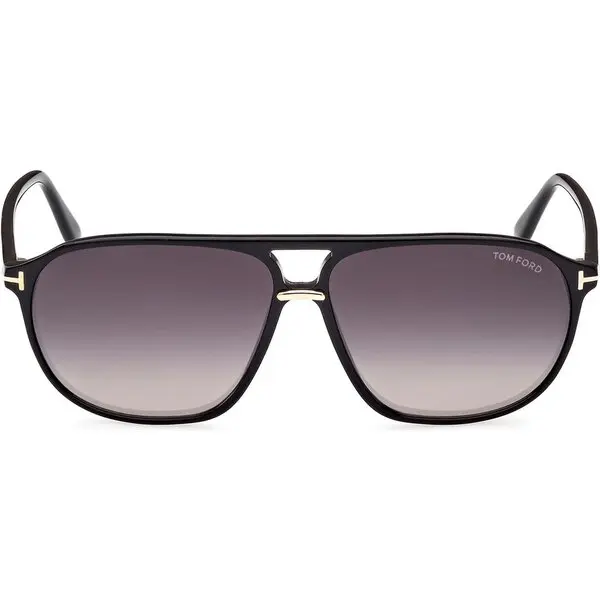 TOM FORD Navigator Sunglasses - Shiny Black / Smoke